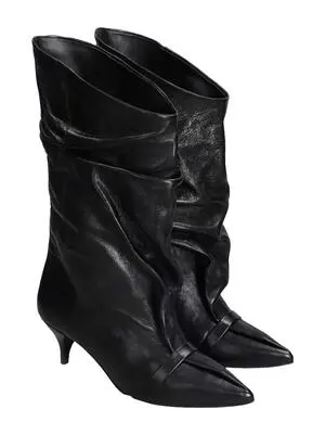 ALCHIMIA Slouchy Pointed-toe Ankle Boots - Black