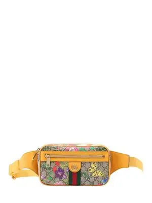 Gucci Gg Supreme Flora Web Ophidia Belt Bag - Neutrals