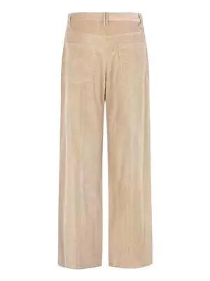 Brunello Cucinelli Corduroy Monili-embellished Trousers Neutrals