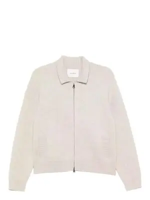 LISA YANG Aleya Zip-up Collared Sweater - Neutrals
