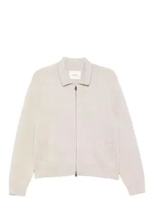 LISA YANG Lisa Yang Aleya Zip-Up Collared Sweater Neutrals