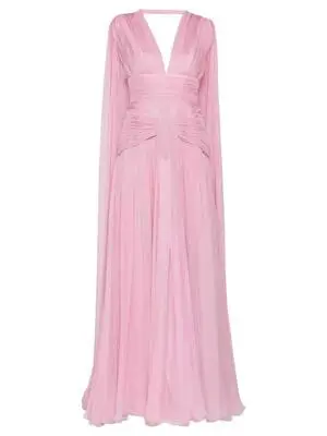 Zuhair Murad Draped V-neck Gown - Pink