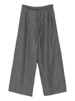 Soeur Hugues Drawstring Wool Trousers - Grey