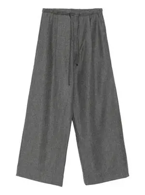 Soeur Hugues Drawstring Wool Trousers - Grey