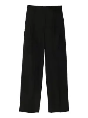 PT TORINO Pleated Wool Trousers - Black
