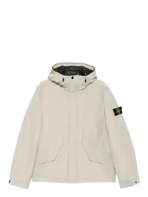 Stone Island Logo-patch Hooded Jacket - Grey