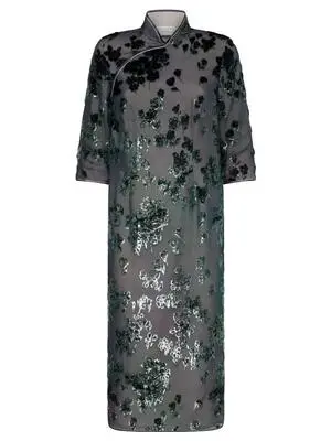 PIERRE-LOUIS MASCIA Floral Detail Midi Dress - Grey