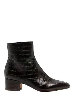 Chie Mihara Croc-effect Leather Ankle Boots - Brown
