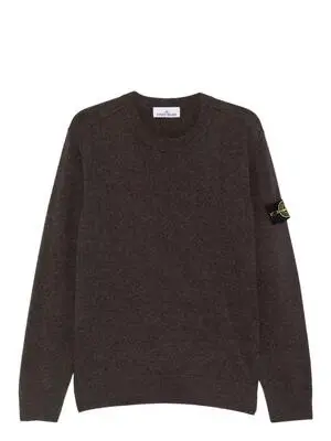 Stone Island Logo-patch Knit Sweater - Brown
