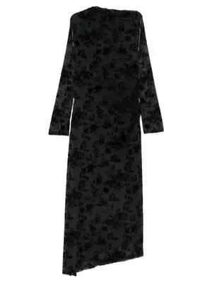 Imperial Floral-print Devoré-effect Midi Dress - Black
