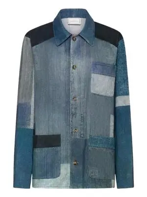 PIERRE-LOUIS MASCIA Pierre-Louis Mascia Amadobis Patchwork Denim Overshirt
