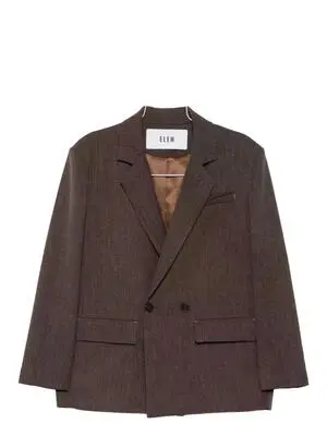 ELEH Double-breasted Notch-lapel Jacket - Brown