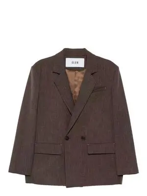 ELEH Double-breasted Notch-lapel Jacket - Brown
