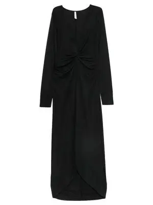 Imperial Twist-detail V-neck Midi Dress - Black