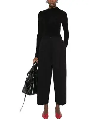 Imperial Pleated Wide-leg Trousers - Black