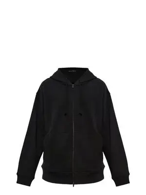 Yohji Yamamoto Logo-embroidered Zip-up Hoodie - Black