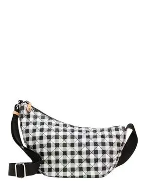 Mz Wallace Metro Smile Gingham Quilted Cross Body Bag - Black
