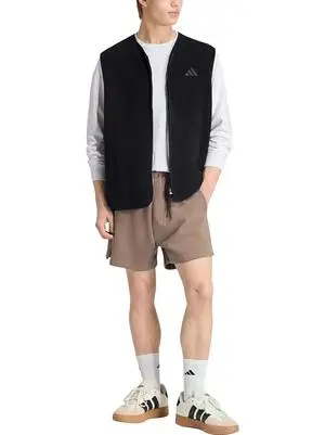 Adidas City Tech 3-stripes High-pile Fleece Vest - Black