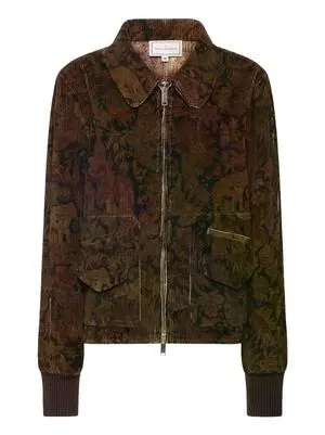 PIERRE-LOUIS MASCIA Patterned Corduroy Jacket - Brown