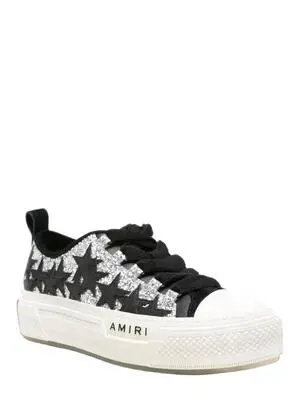 Amiri Glitter Stars Court Sneakers - Silver