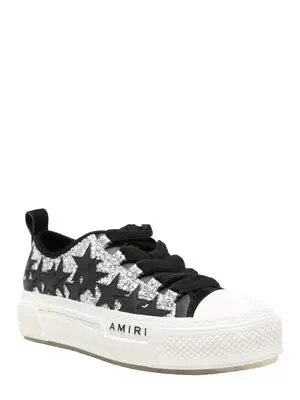 Amiri Glitter Stars Court Sneakers - Silver