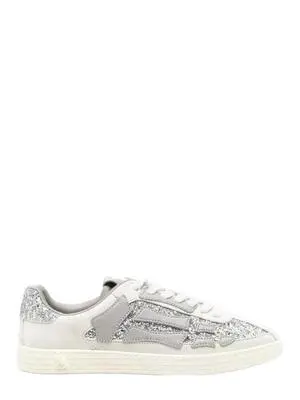Amiri Pacific Bones Glitter-embellished Sneakers - Neutrals