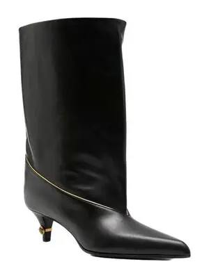 Versace Leather Ankle Boots - Black