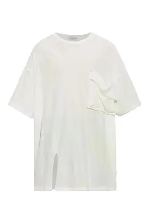 Yohji Yamamoto Patch-pocket Side-slit T-shirt - White