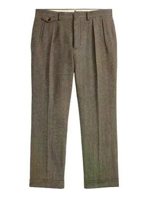 Ralph Lauren Herringbone-pattern Pleated Trousers - Brown