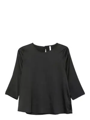 Imperial Satin Finish Three-quarter Sleeve Top - Black