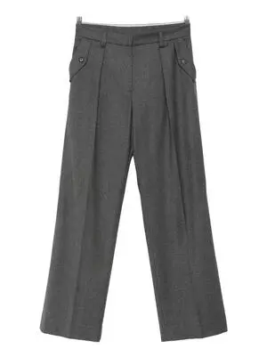 Antonelli Firenze Salice Pleated Wide-leg Trousers - Grey