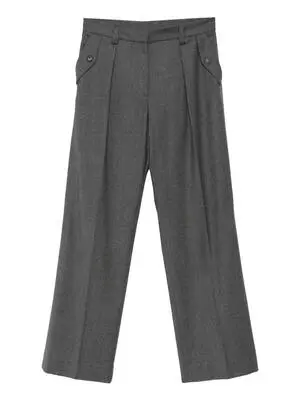 Antonelli Firenze Salice Pleated Wide-leg Trousers - Grey