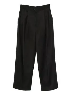 Dixie Pleated Wide-leg Trousers - Black