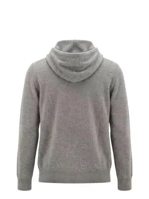 Brunello Cucinelli Zip-up Drawstring Hoodie Grey