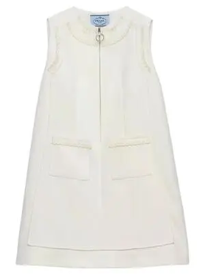 PRADA Embroidered Natté-Fabric Mini Dress