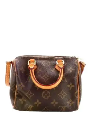 LOUIS VUITTON Monogram Canvas Nano Speedy Bandouliere Crossbody Bag - Brown