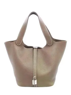 Hermès Clemence Picotin Lock 22 Handbag - Brown