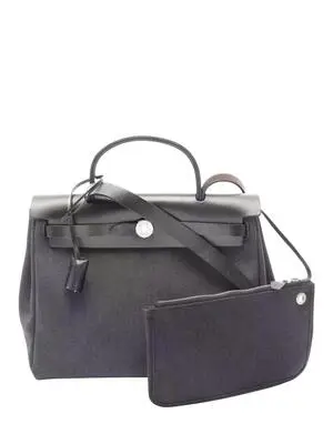 Hermès Toile Herbag Zip Satchel - Black