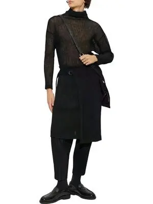 Issey Miyake Pleated Turtleneck Sweater - Black