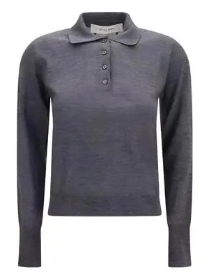 GOLDEN GOOSE Knit Polo Top - Grey