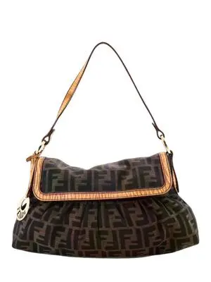 Fendi Chef Flap Zucca Canvas Shoulder Bag - Brown
