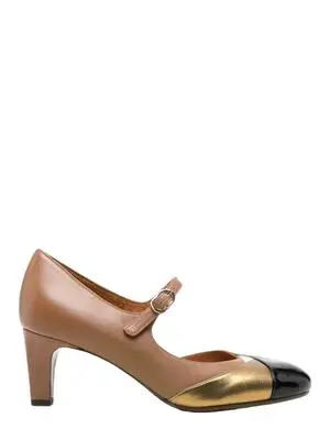 Chie Mihara Colour-block Buckle-fastening Pumps - Brown