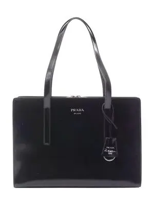 Prada 2000-2013 Medium Spazzolato Re-edition 1995 Tote Bag - Black