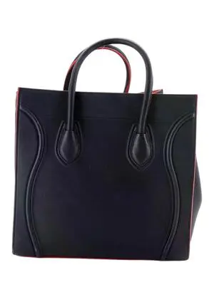Celine Grainy Leather Luggage Tote Bag - Blue