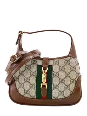 Gucci Jackie 1961 Gg Coated Canvas Mini Hobo Bag - Brown