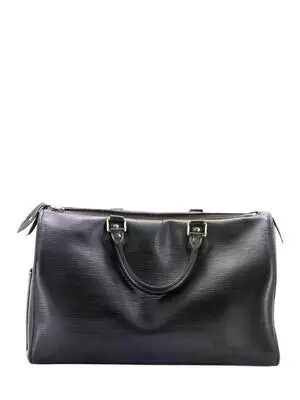LOUIS VUITTON Louis Vuitton Speedy Handbag Epi Leather Satchel Black