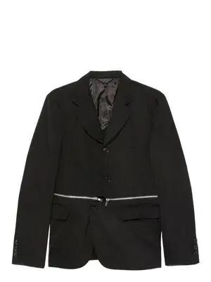 Comme Des Garçons Zip-detail Single-breasted Blazer - Black