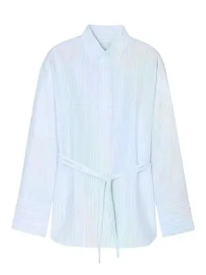 Closed Striped Belted Shirt - Blue