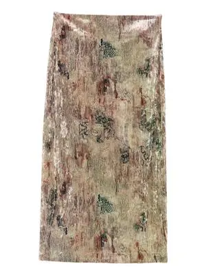 PIERRE-LOUIS MASCIA Geometric Print Midi Skirt - Neutrals