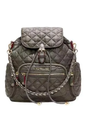 Mz Wallace Mini Quilted Backpack - Grey